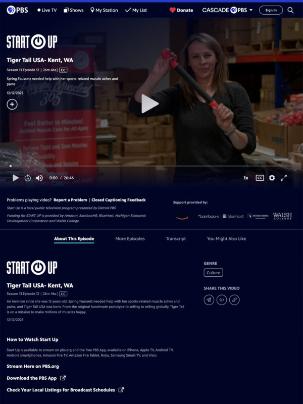 PBS Start Up - Tiger Tail USA | Tiger Tail USA